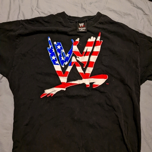 WWE | Shirts | Vintage 202 Wwe American Flag Logo Shirt | Poshmark